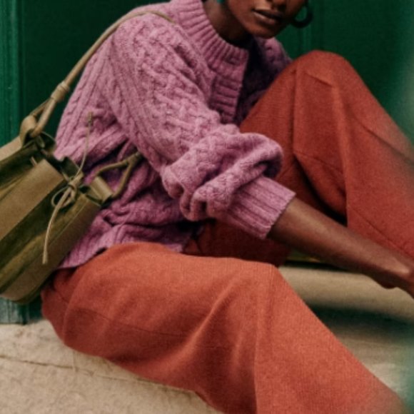 Sezane | Sweaters | Flaw Sezane Andina Jumper In Pink Garden Size ...